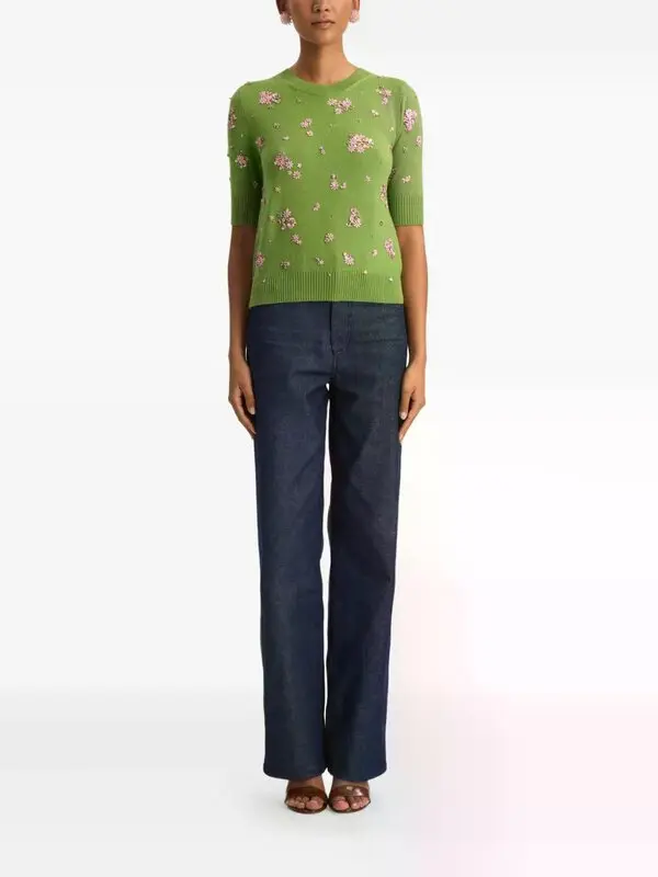 Oscar De La Renta Embroidered Pullover
