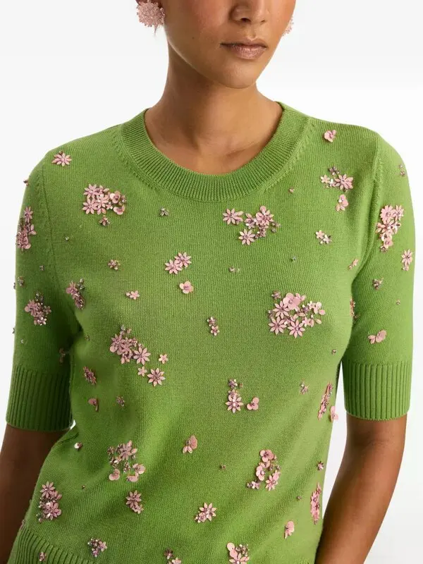 Oscar De La Renta Embroidered Pullover