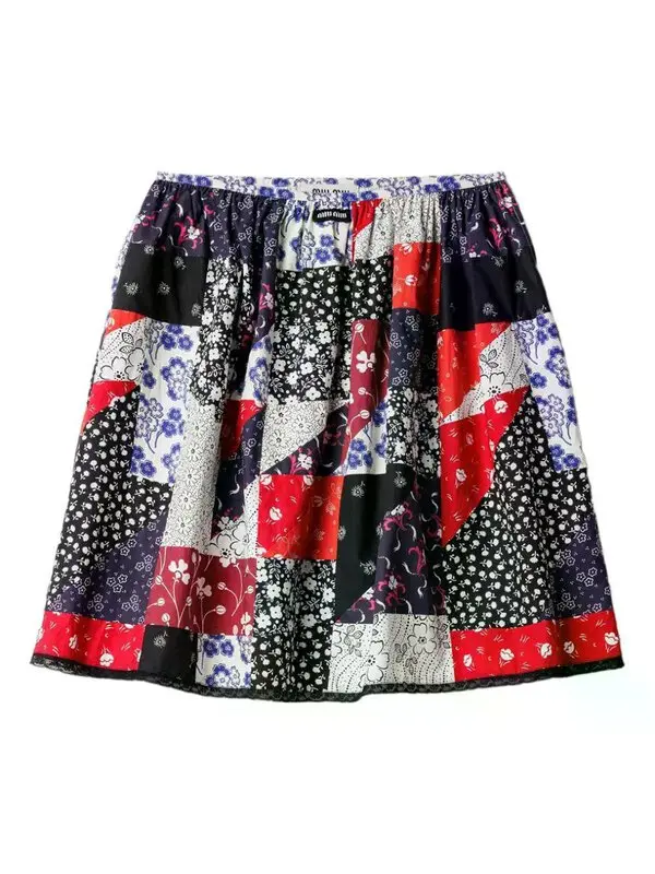 Miu Miu Patchwork Mini Skirt