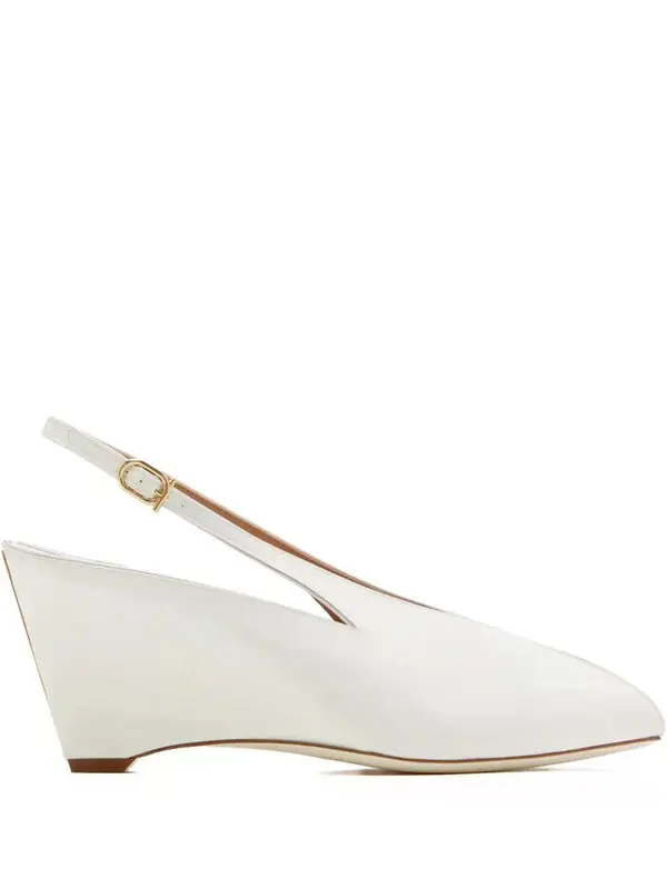 FERRAGAMO 70mm Peep Toe Slingback Pumps