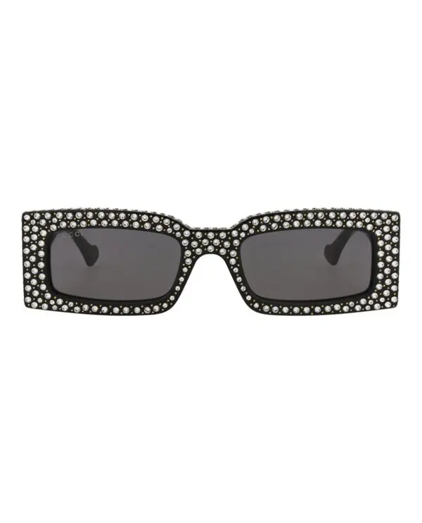 Gucci Square Frame Recycled Acetate Sunglasses - Black Black Grey (gg1425s/30014487/005)