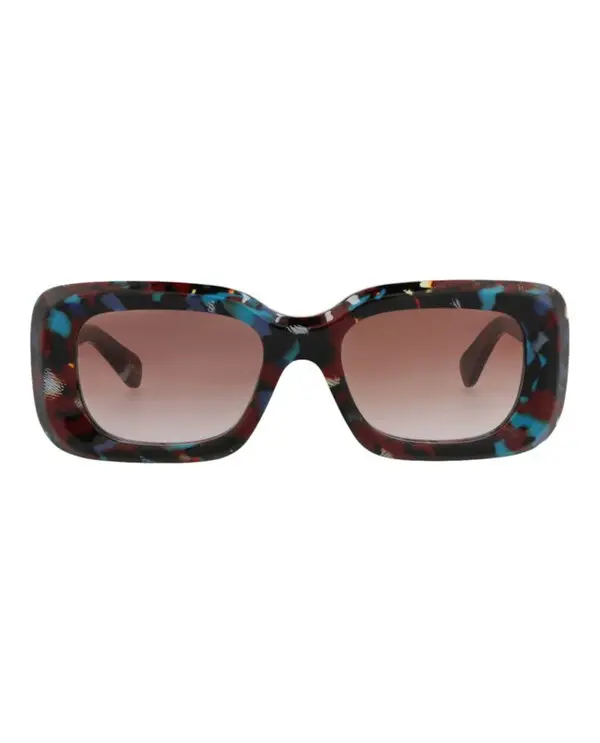 Chloé Square Frame Recycled Acetate Sunglasses - Havana Havana Red (ch0188s/30014662/006)