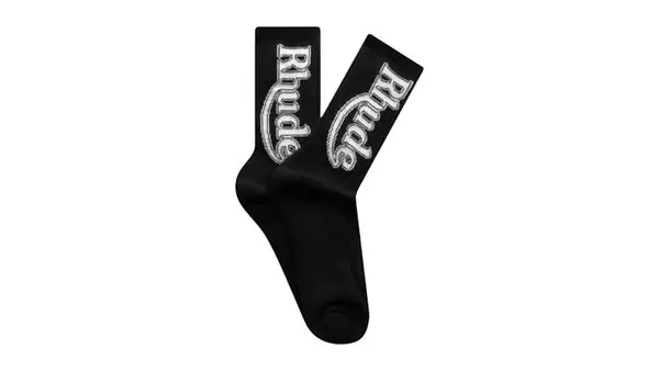 Rhude Vertical Race Track Socks - Black