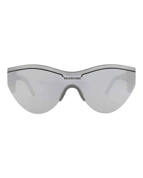 Balenciaga Shieldframe Recycled Acetate Sunglasses - Grey Grey Silver (bb0004s/30006541/012)