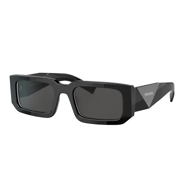 Prada Rectangle Full Rim Sunglasses - Black/white (pr_06ys_09q5s0_53mm)