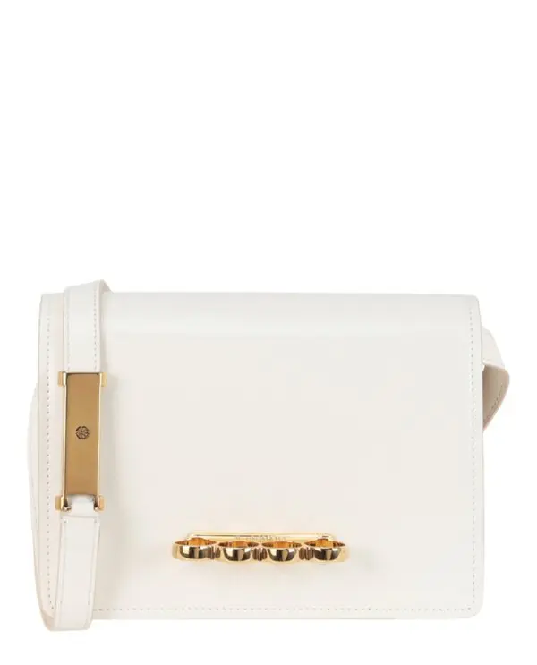 Alexander McQueen Four Ring Crossbody Bag - White