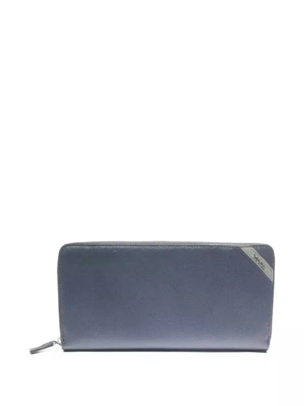 Prada 2020-2025s Logo-plaque Wallet - Blue