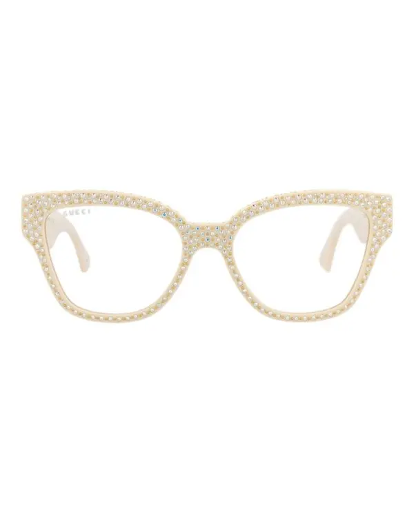 Gucci Cat Eye Frame Recycled Acetate Sunglasses - Ivory Ivory Transparent (gg1424s/30014526/001)