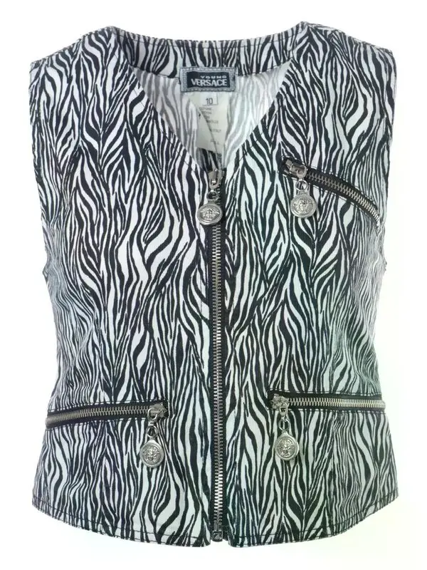 Versace 1980-1990s Zebra Print Vest