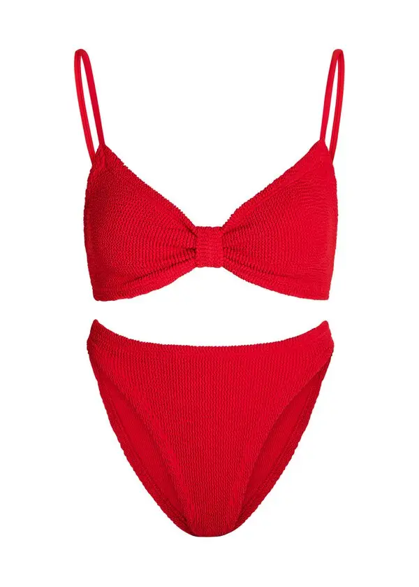 Hunza G Alicia Knotted Crinkle Bikini - Red