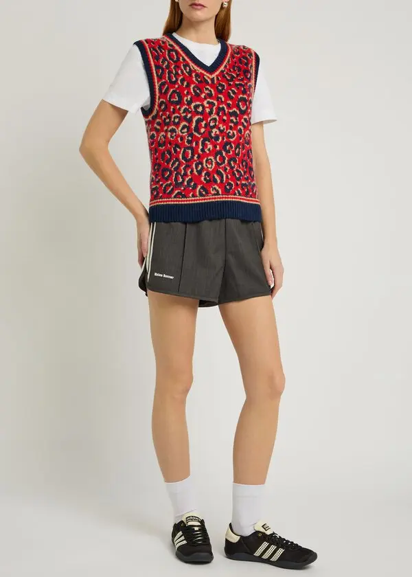 WALES BONNER Adidas X Leopard-intarsia Knit Vest