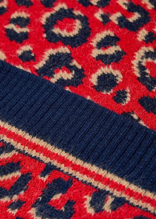WALES BONNER Adidas X Leopard-intarsia Knit Vest
