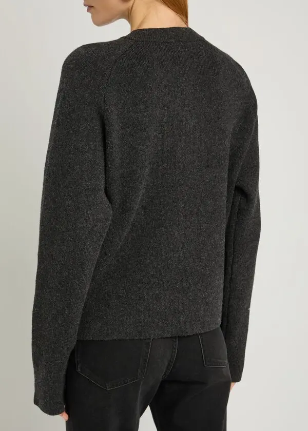 TOTEME Wool-blend Cardigan - Charcoal