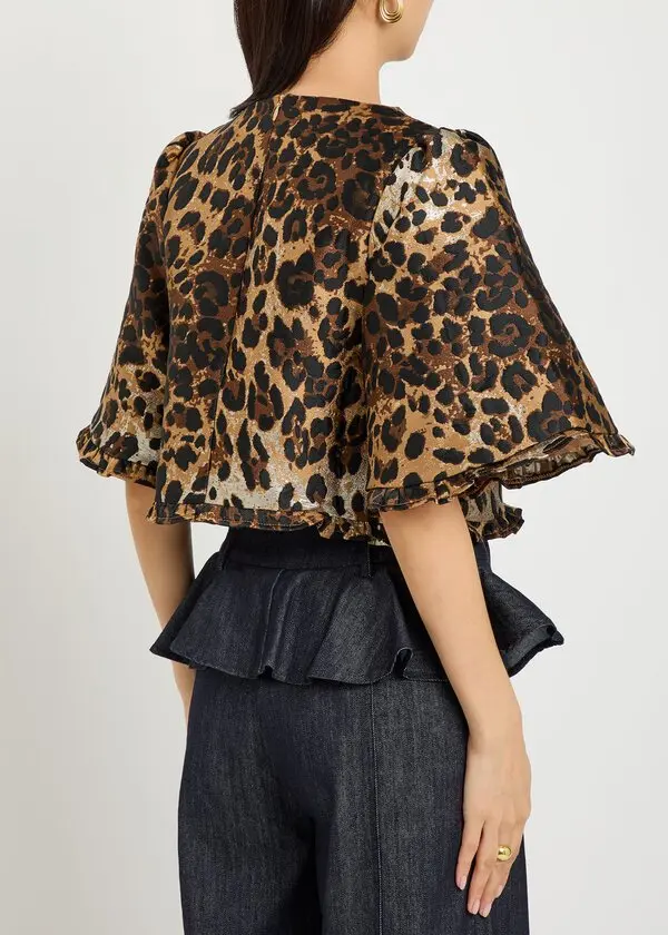 SISTER JANE Jacquard Woven Crop Top