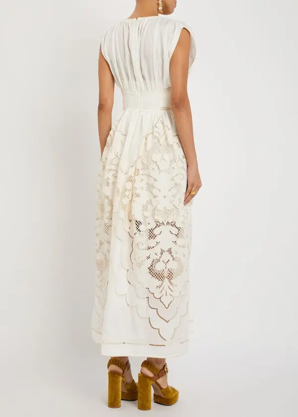Zimmermann Embroidered Woven Maxi Dress - Cream