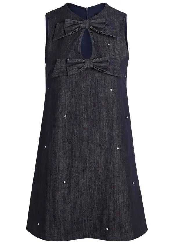 ワンピース sister jane si Curio Denim Mini Dress Sister Jane Curio Crystal-Embellished Mini Dress - Denim - 49% Off