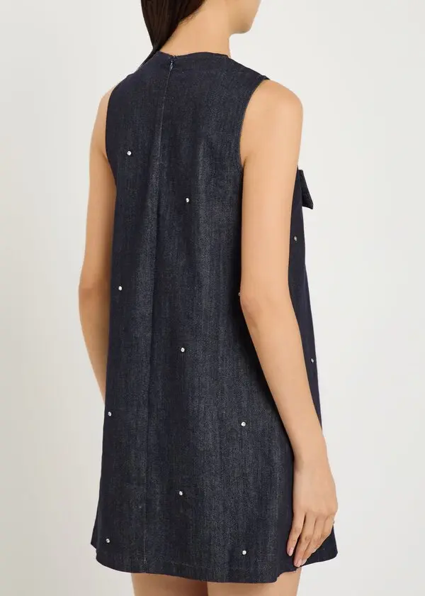 Sister Jane Curio Crystal-Embellished Mini Dress - Denim
