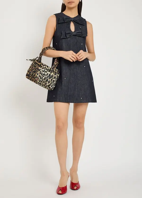 Sister Jane Curio Crystal-Embellished Mini Dress - Denim