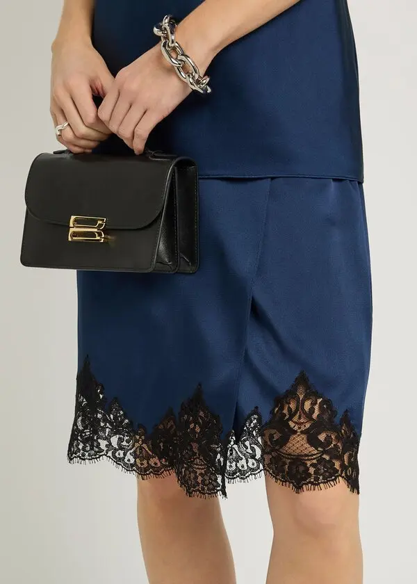 Stella McCartney Lace-trimmed Satin Wrap Skirt