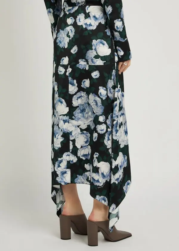 Stella McCartney Floral-print Satin Midi Skirt - Multicoloured 1