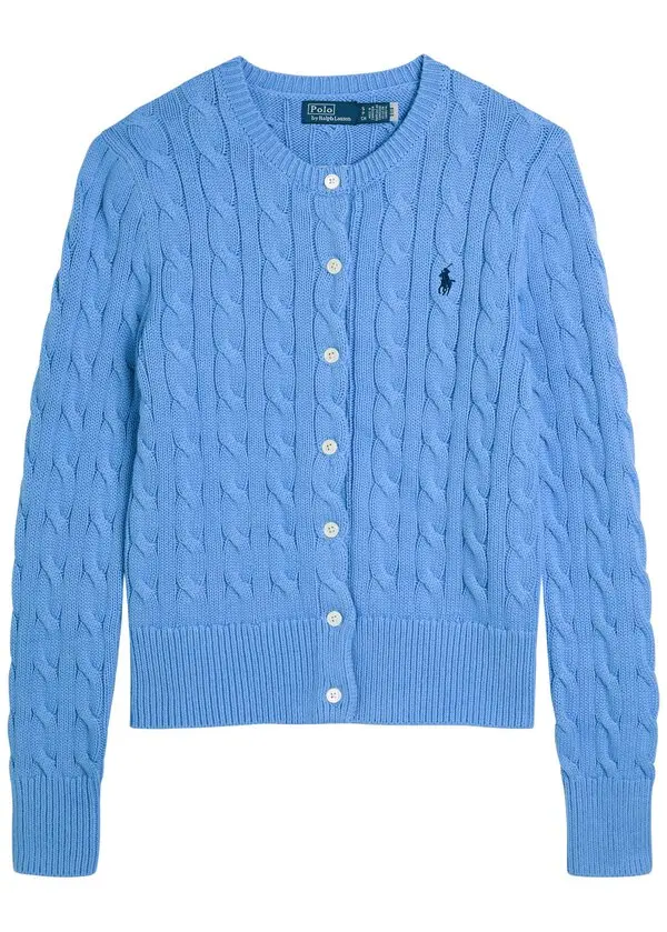Polo Ralph Lauren Cable-knit Cotton Cardigan - Light Blue