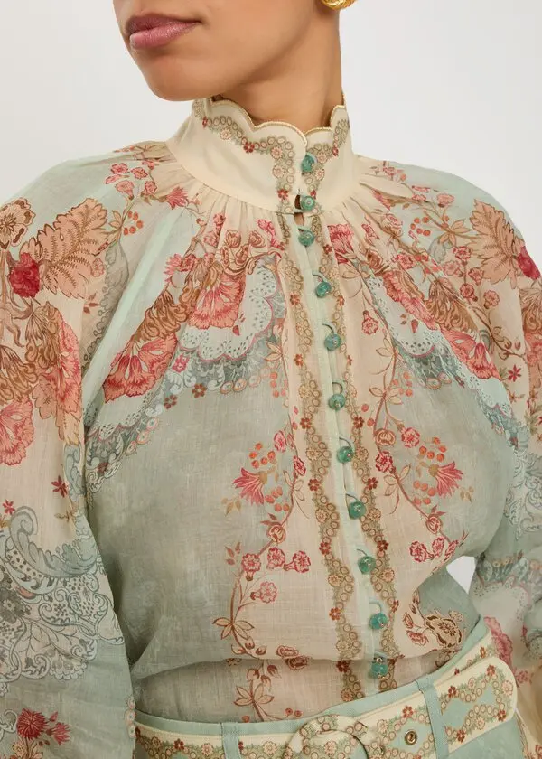 Zimmermann Daylight Printed Ramie Blouse - Multicoloured 1