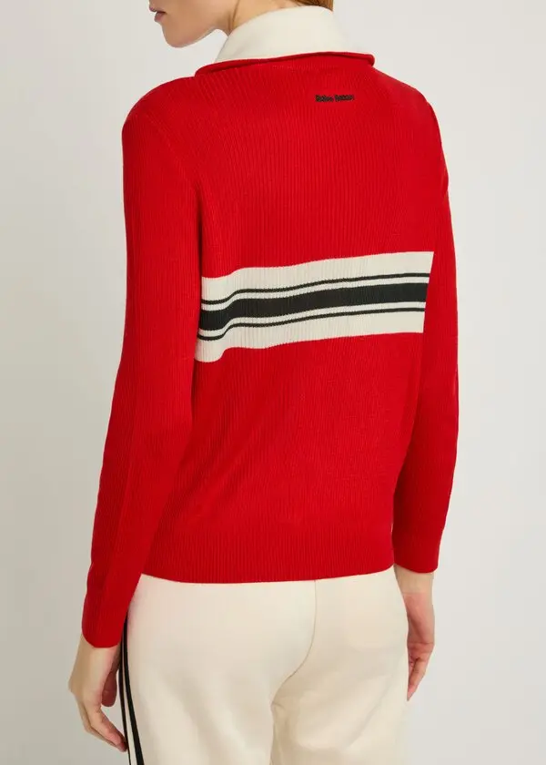 Buy WALES BONNER Adidas X Stripe-intarsia Knit Cardigan - Red At