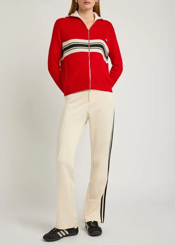 Buy WALES BONNER Adidas X Stripe-intarsia Knit Cardigan - Red At
