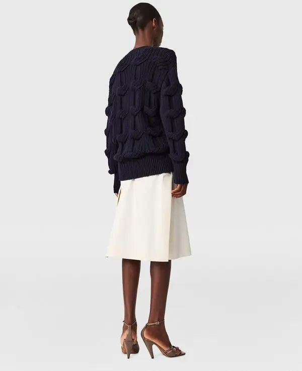 Stella McCartney Tailored Satin Midi Skirt - Cream