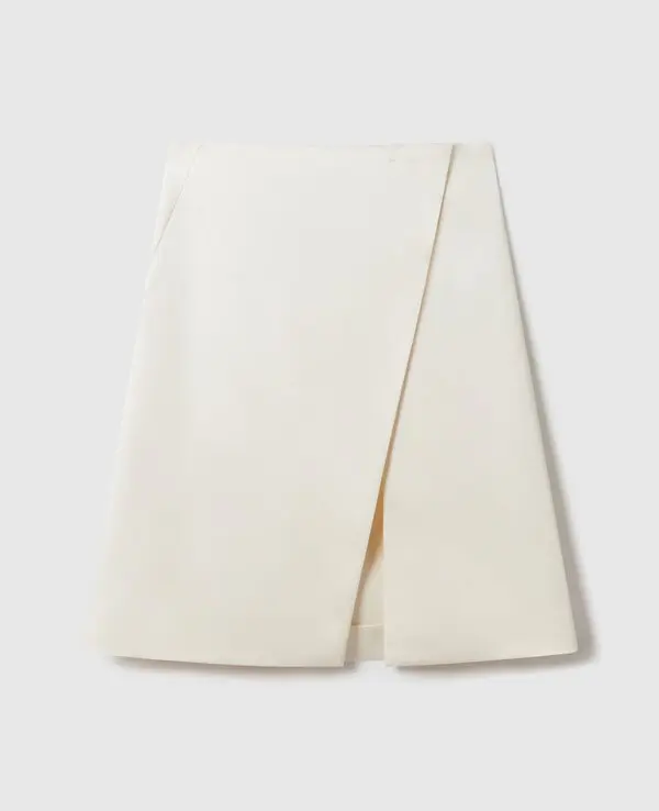 Stella McCartney Tailored Satin Midi Skirt - Cream