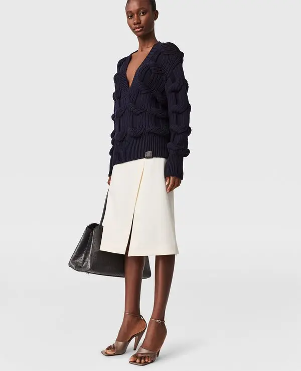 Stella McCartney Tailored Satin Midi Skirt - Cream
