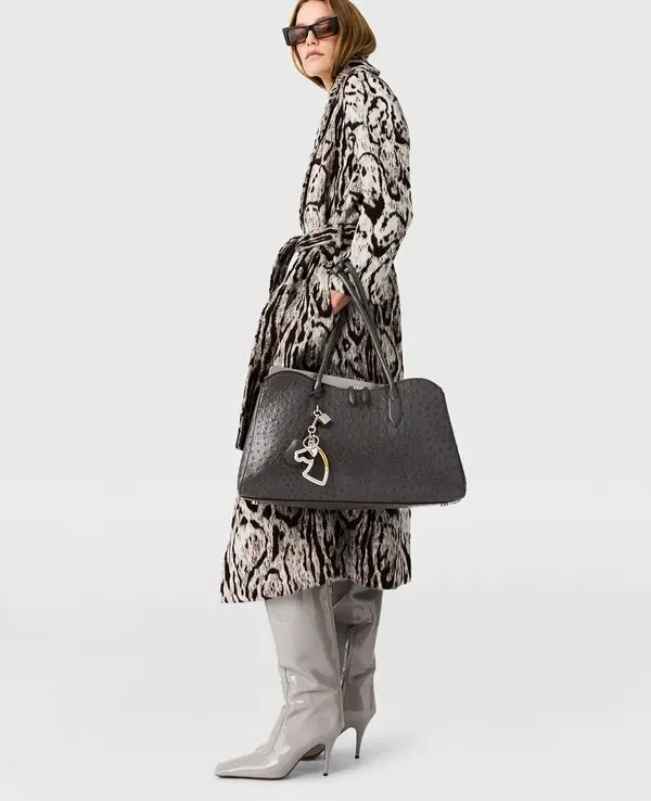 Stella McCartney Cloud Leopard Jacquard Belted Trench Coat - Multicolor Gray