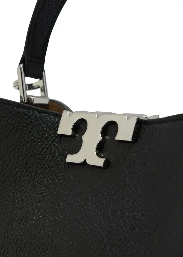 Tory Burch Eleanor Mini T-logo Grained Leather Top Handle Bag - Black