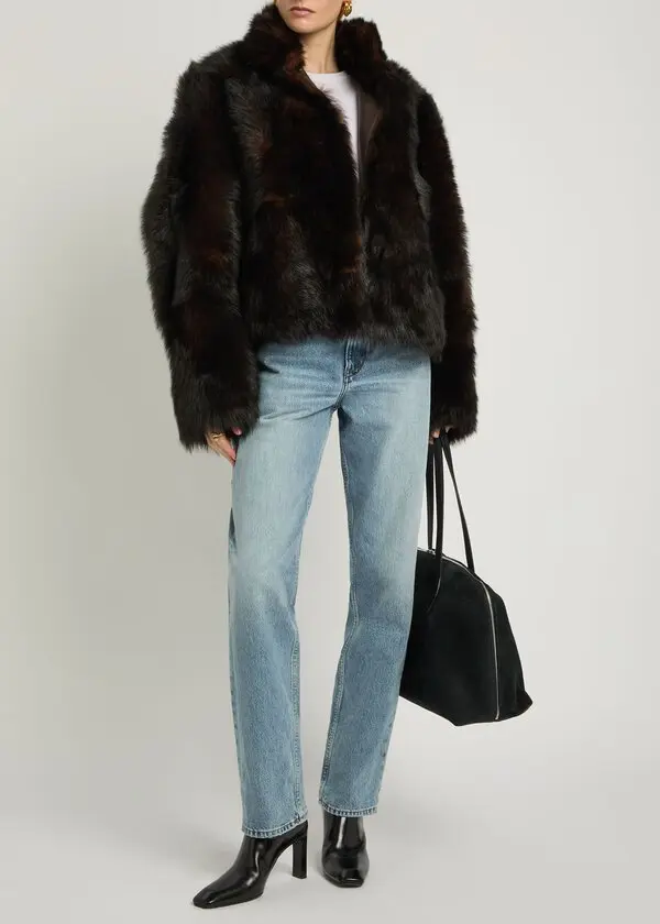 TOTEME Shearling Jacket - Dark Brown