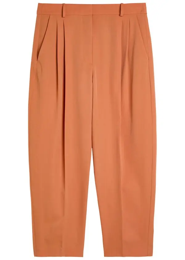 Stella McCartney Pleated Barrel-leg Wool Trousers