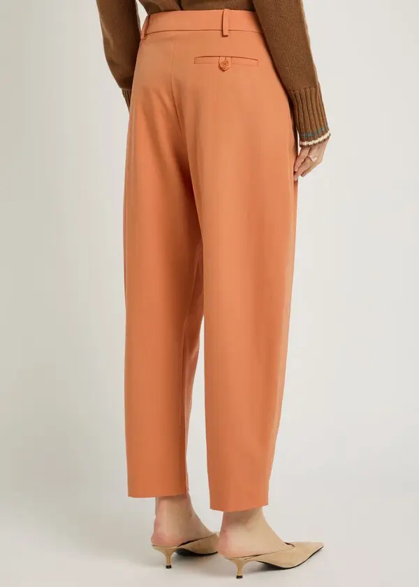 Stella McCartney Pleated Barrel-leg Wool Trousers
