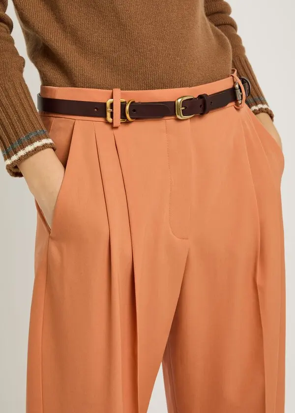 Stella McCartney Pleated Barrel-leg Wool Trousers