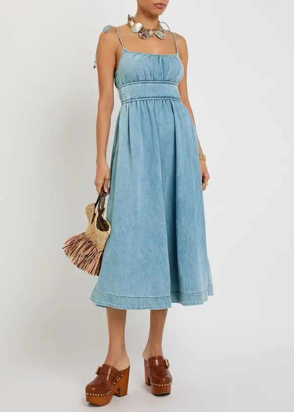 Zimmermann Wanderlust Midi Picnic Dress - Denim