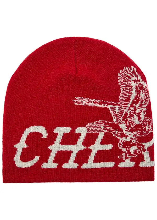 CHERRY LOS ANGELES Flying Cherry Wool And Cashmere-blend Skull Cap - Red