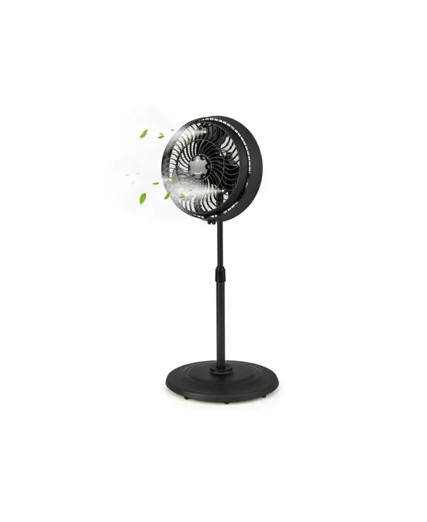 SUGIFT 16 Inch Outdoor Misting Fan Oscillating Pedestal Fan With 3 Mist Levels - Black