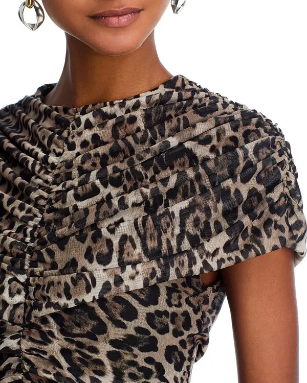 WAYF Beth Ruched Mesh Top