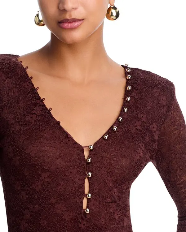 Bardot Zenia Long Sleeve Maxi Dress - Chocolate