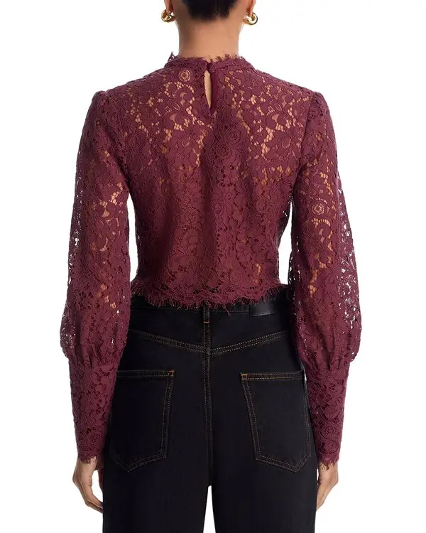 Bardot Georgia Lace Top - Deep Plum