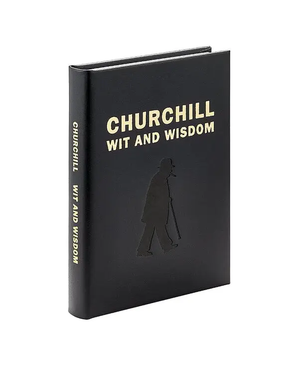 GRAPHIC IMAGE Churchill Wit And Wisdom Leather Bound Book - Black
