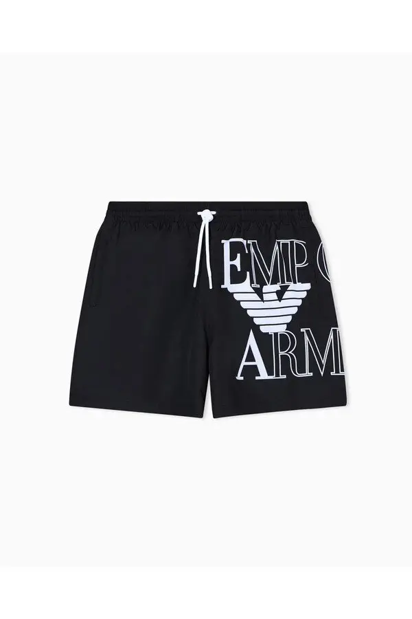 Emporio Armani Bold Logo Swim Shorts - Black