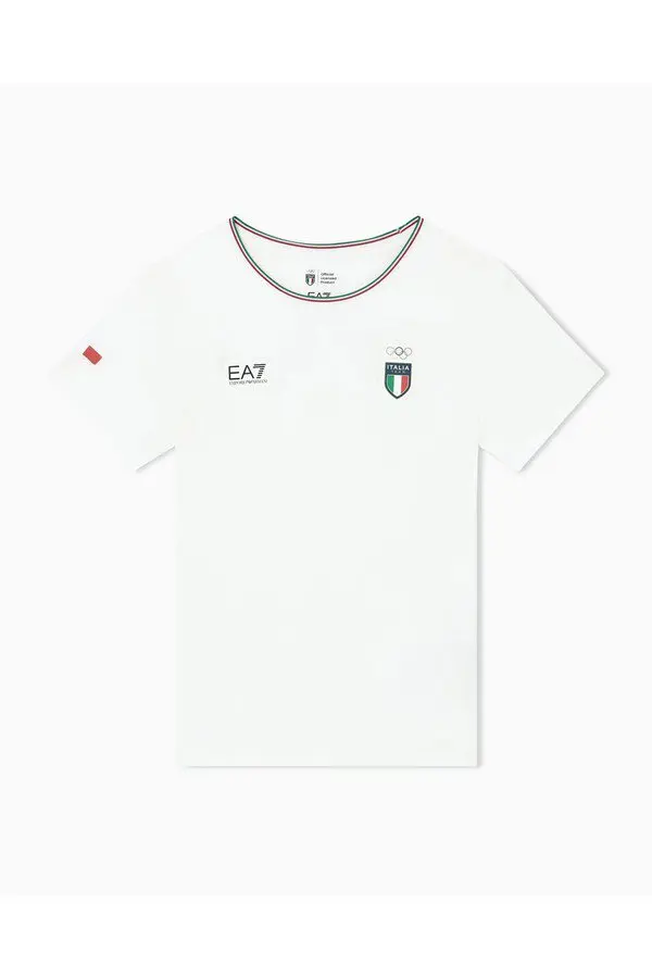 EA7 Italia Stretch Jersey T-shirt - White