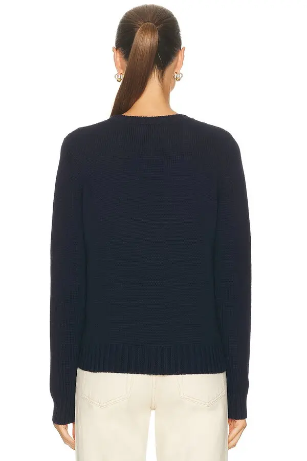 SPORTY & RICH Horse Knitted Sweatshirt - Dark Navy