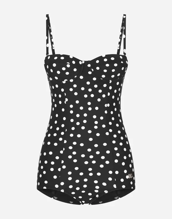 Dolce & Gabbana Polka-dot Balconette One-piece Swimsuit - Print