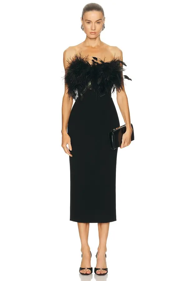 SANS FAFF Feather Midi Dress