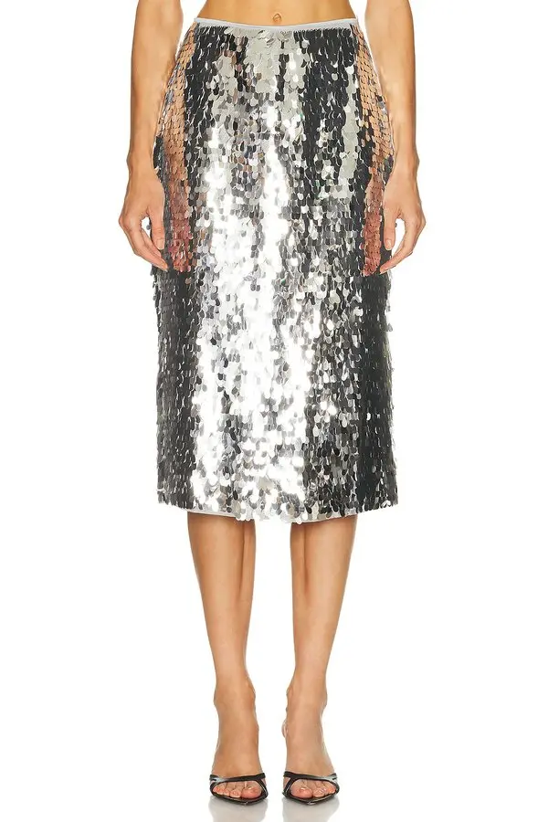SIMONMILLER Mia Sequin Skirt - Satellite Silver